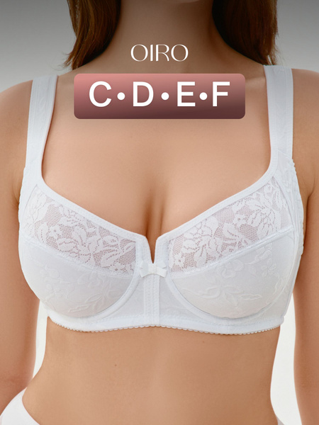 Бюстгальтер Женский OIRO мягкая чашка на каркасе, на косточках, размер 90D белый Полиамид ...
