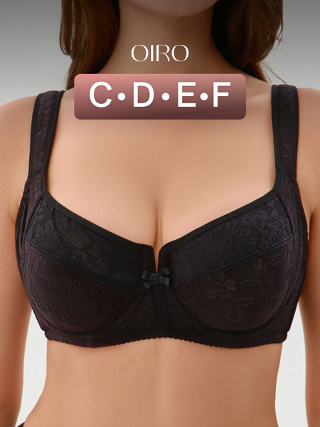 Бюстгальтер Женский OIRO мягкая чашка на каркасе, на косточках, размер 95D черный Полиамид ...