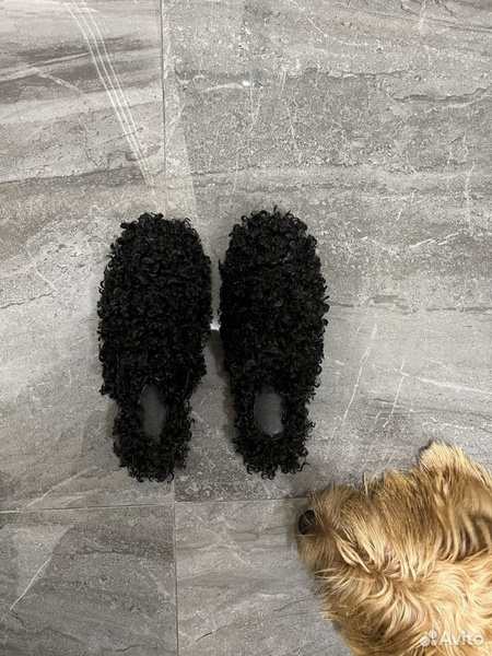 Мюли Женский Мех искусственный Велюр искусственный размер 38 Закрытый нос Круглый нос Без