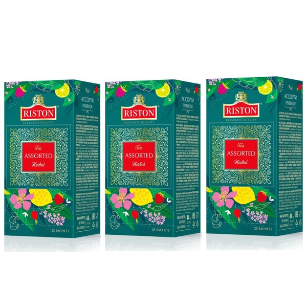 Riston Чай травяной Assorted Teas, 25 пакетиков по 2 г, 3 шт купить на ...