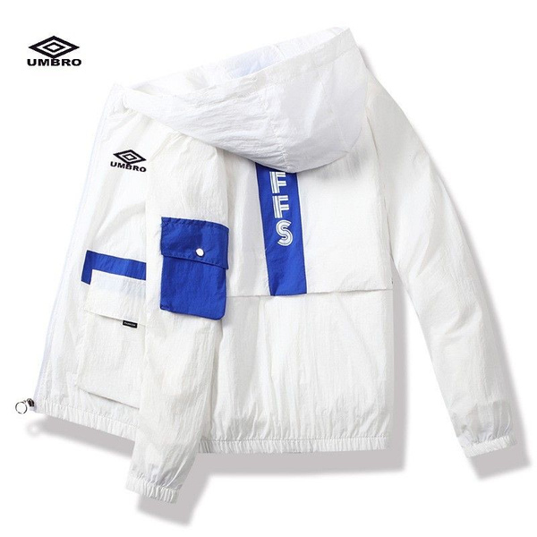 Ветровка Мужской, Женский UMBRO белый песок Полиэстер, размер 46, 48 На любой сезон облегающий ...