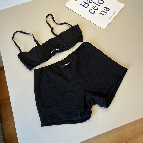 Купальник раздельный Женский Miu Miu черный размер 46 Средняя Италия купить C доставкой на Ozon