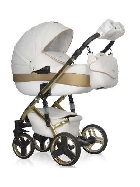 Коляска Riko BRUNO GOLD ECCO 2в1 цвет: 35 белый-золотой купить на OZON по низкой цене (2219690553)