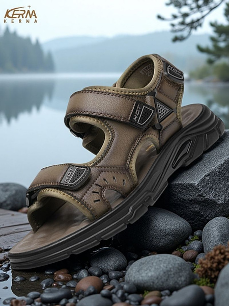 Сандалии Мужской KERNA, размер 38 Воловья кожа Легкая модель D Лето Россия Без застёжки Бахрома ...