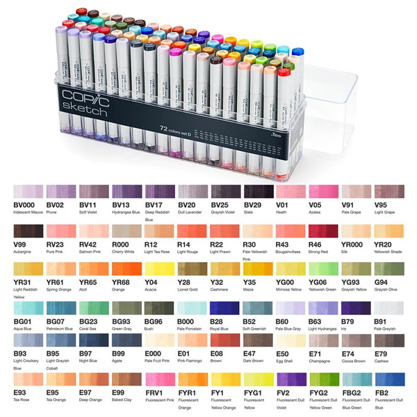 Copic Набор маркеров Спиртовой, толщина: 1 мм, 72 шт. купить на OZON по ...
