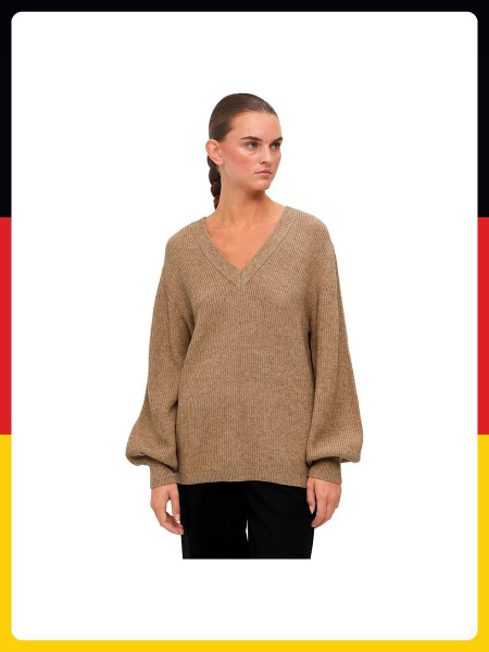 Свитер Женский OBJECT бежевый, размер 48, 50 Не указана дышащий материал купить c доставкой на ...