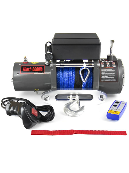 Лебедка электрическая Electric Winch 6000 LBS, с пультом управления, трос кевлар купить на OZON ...