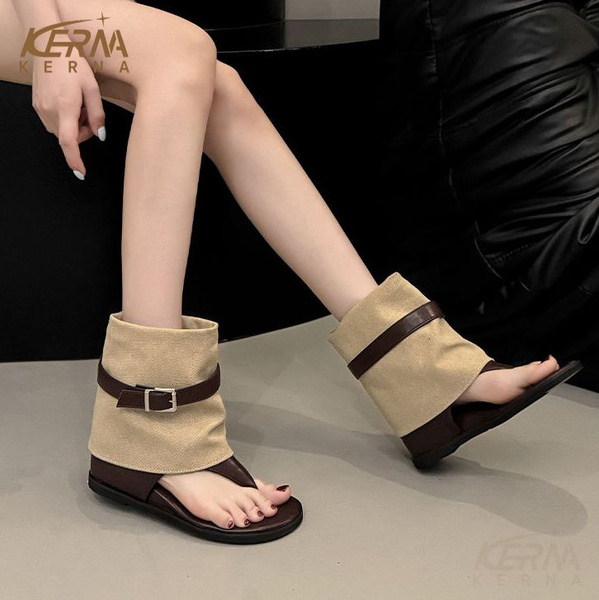 Сапоги Женский KERNA, размер 39 абрикосовый На любой сезон R (средняя) Каблук + платформа Китай ...