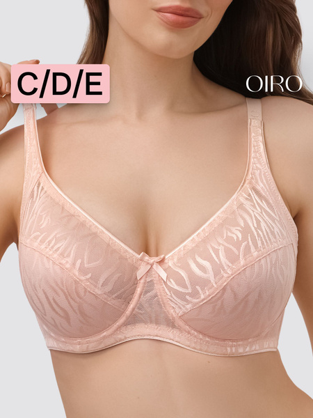 Бюстгальтер Женский OIRO мягкая чашка на каркасе, размер 95C персиковый Нейлон, Спандекс ...