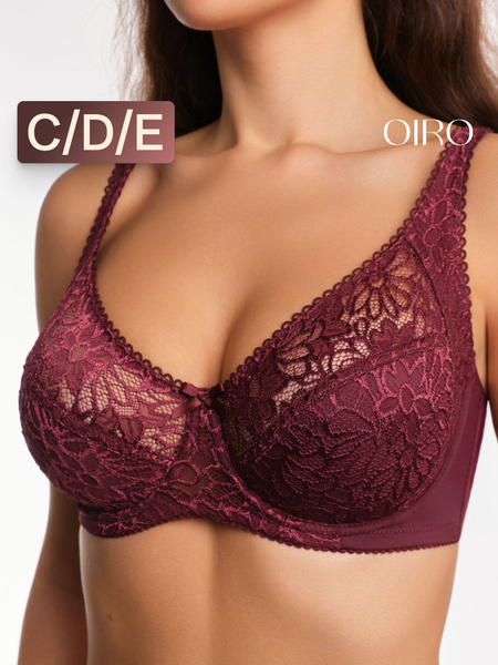 Бюстгальтер Женский OIRO мягкая чашка на каркасе, размер 100C бордовый Полиамид, Эластан ...