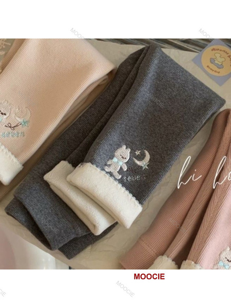 Легинсы для малышей Девочки MOOCIE, размер 80 серовато-розовый Фланель Средняя Китай купить c ...