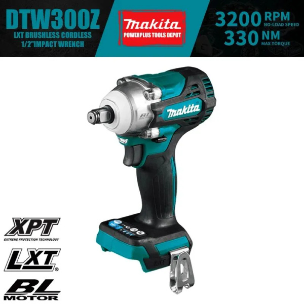 Makita DTW300Z Бесщеточный аккумуляторный 1/2" ударный гайковерт 18 В ...