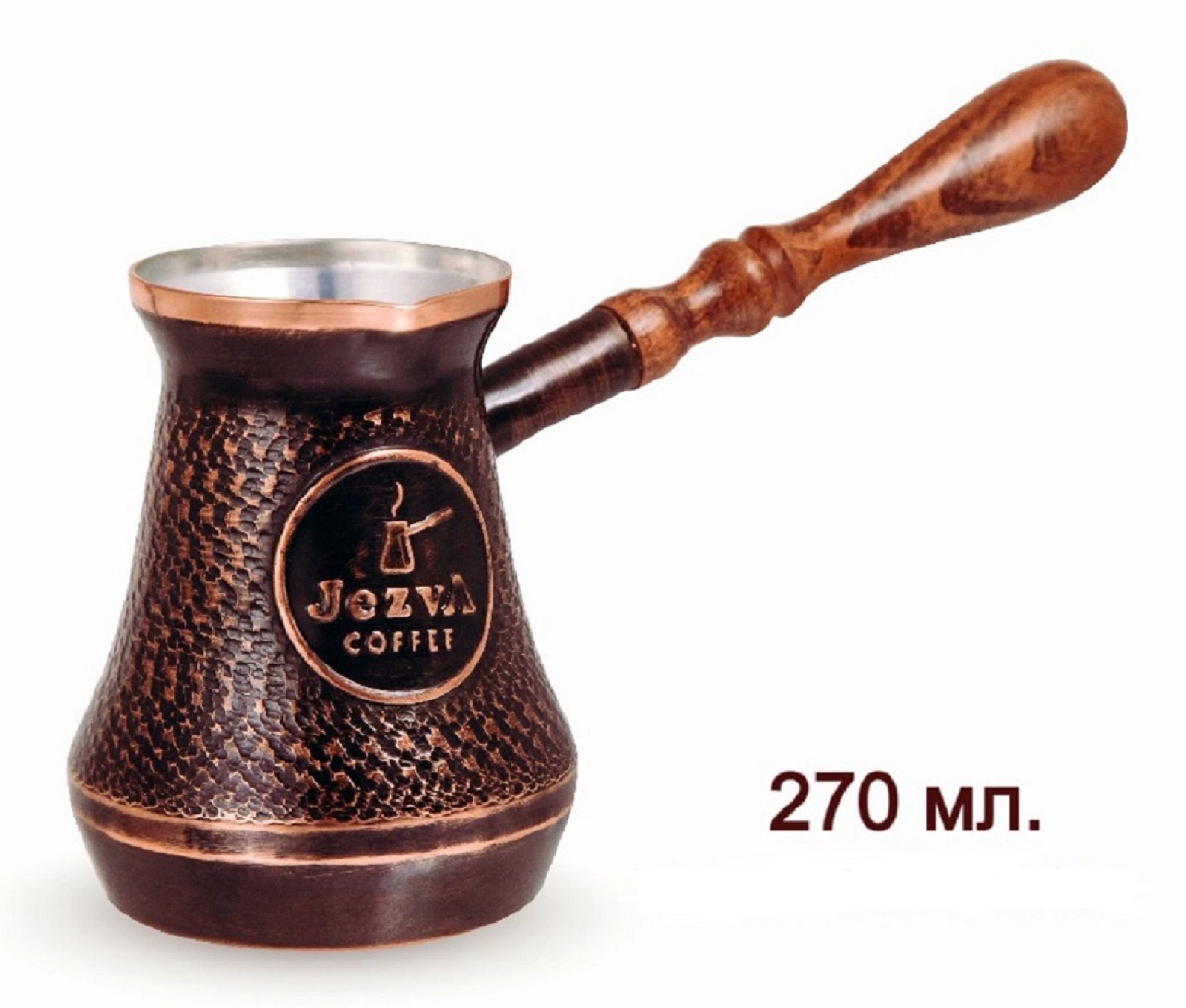 Турка для кофе медная 270 мл, JEZVA COFFEE Армянская джезва цельная, коллекция "Винтаж" - купить ...