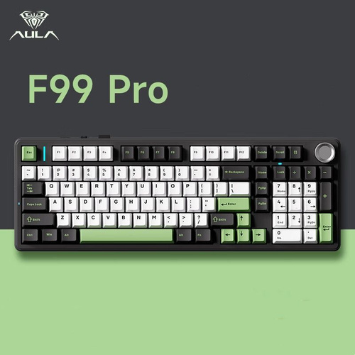 Отзывы на AULA клавиатура Игровая клавиатура F99Pro, Английская раскладка, черный матовый, белый ...