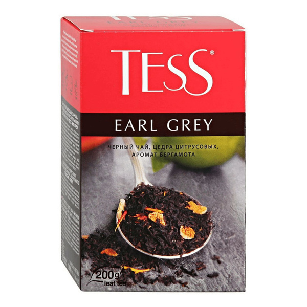 Чай черный Tess Earl Grey байховый с ароматом бергамота и цедрой лимона ...