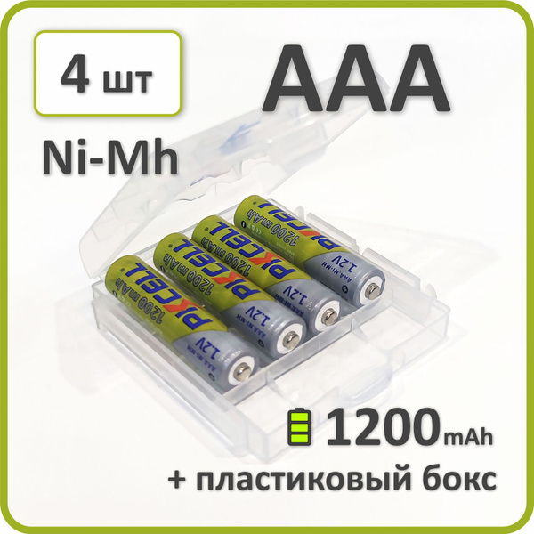 Аккумулятор 10440 ААA (мизинчиковый) Ni-Mh, PKCELL, 1200mAh, 4 шт. в ...
