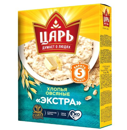 Хлопья овсяные Экстра "Царь" коробка 400гр.*3уп. купить на OZON по ...