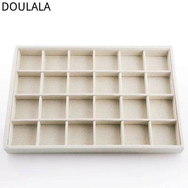DOULALA Льняные Лотки Для Ювелирных Изделий, Держатель Для Украшений, 35 X 24 X 3,3 СM, 1 ШT ...