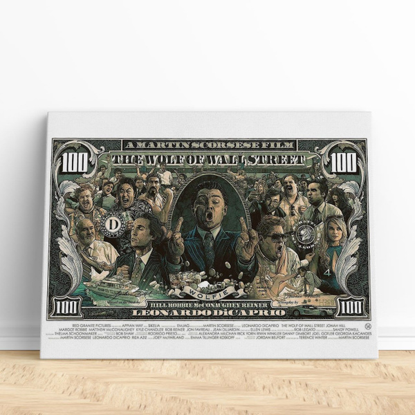 Интерьерная картина на натуральном холсте Волк с Уолл стрит 50 х 75 см купить по низкой