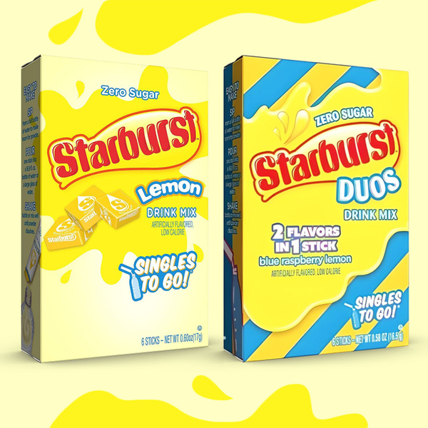 Растворимый напиток Starburst Lemon, Blue Raspberry Lemon Без Сахара ...