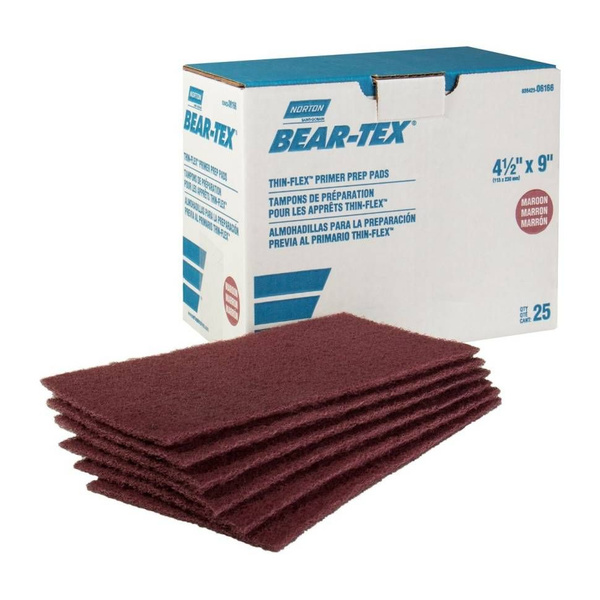 Волокно шлифовальное "NORTON BearTex ThinFlex" лист, 115x230мм, P320-P400, VeryFine, КРАСНОЕ ...