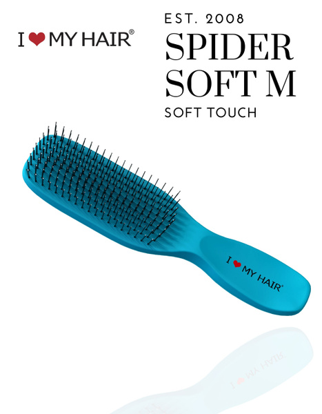 Расческа для волос I LOVE MY HAIR "Spider Soft" бирюзовый матовый ...