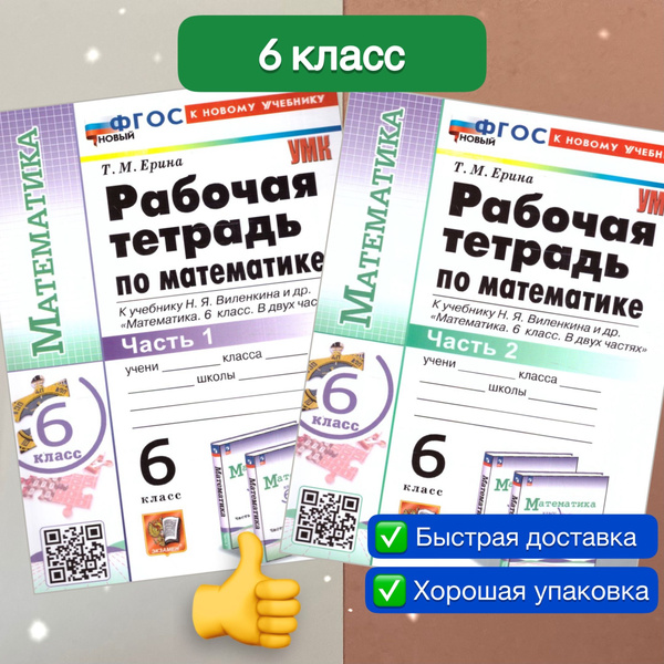 Характеристики Рабочая тетрадь. Математика. 6 класс. Комплект. 2в1 ...
