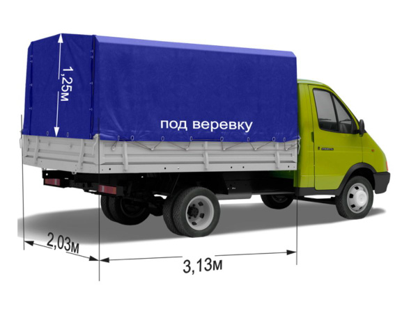 Тент для а/м Газель 3302 с/об. двухсторонний ПВХ 600 гр.м2 (размер 3,13 ...