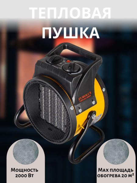 Тепловая электрическая пушка с керамическим нагревателем, круглая 2000 ...