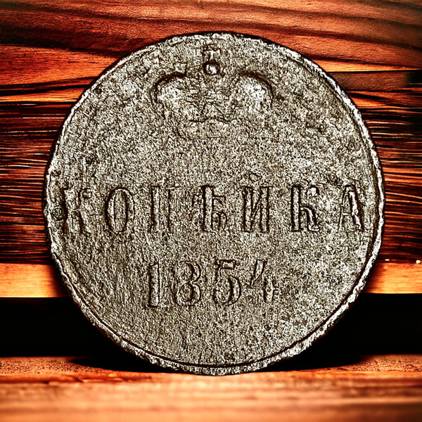 Монета Российской Империи Копейка 1854 года, ЕМ. Николай I - купить в интернет-магазине OZON с ...