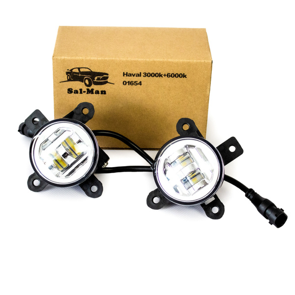ПТФ Haval F7, Dargo линзованные Sal-Man (арт. 01654) 2 диода LED 50W два режима белый желтый ...