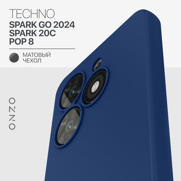 Tecno Spark Go 2024 чехол матовый синий Tecno Pop 8 Tecno Spark 20c чехол купить с доставкой