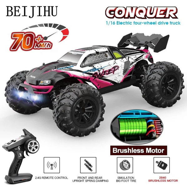 RC монстр грузовик для бездорожья с высокой скоростью 70 км/ч, LED ...