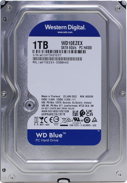 1 ТБ Внутренний жесткий диск Western Digital Blue (WD10EZEX) - купить ...