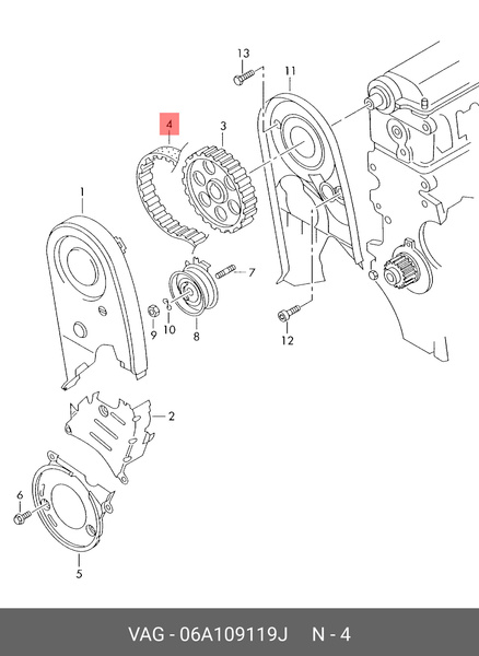 Ремень грм VAG 06A109119J - Sauvage арт. 06A109119J - купить по ...