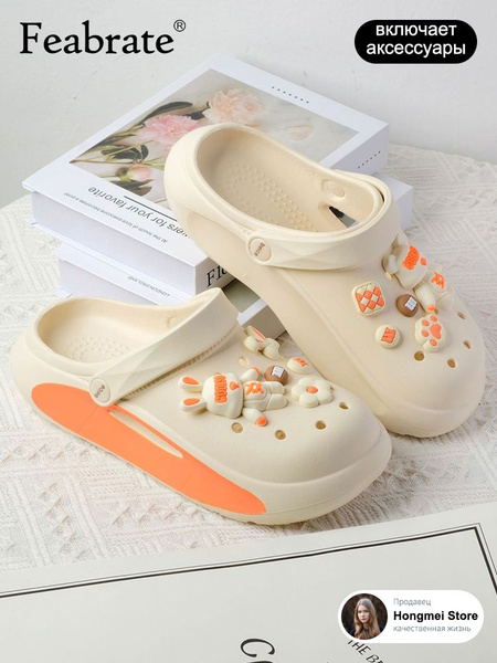 Сабо Женский Feabrate EVA, размер 36, 37 Закрытый нос, Круглый нос Без каблука купить c ...