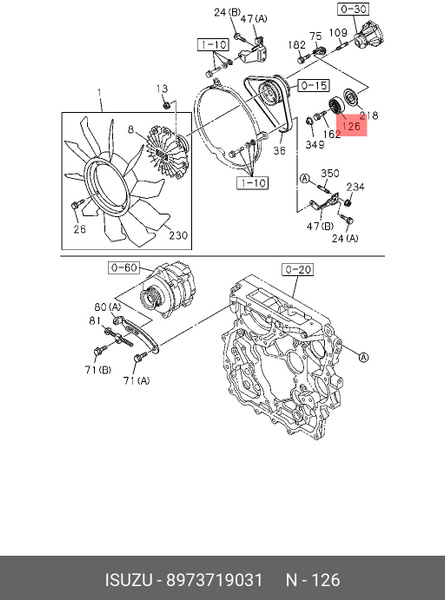 Ролик промежуточный навесного оборудования Isuzu 8973719031 - Isuzu арт ...