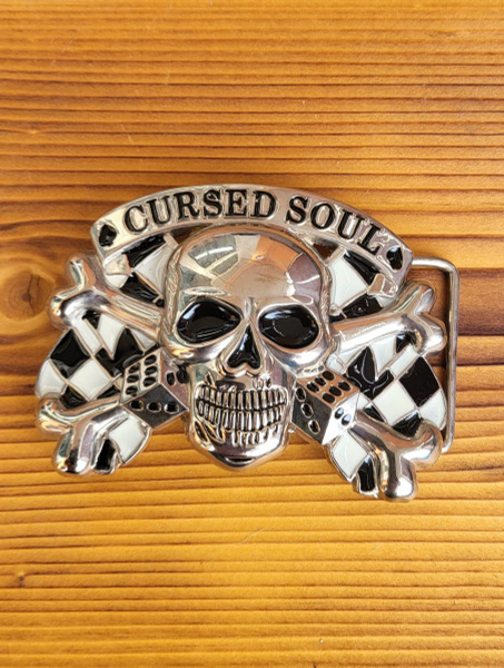 пряжка HOT ROD/CURSED SOUL, бляха ПРОКЛЯТАЯ ДУША, бляха для ремня 40 мм ...