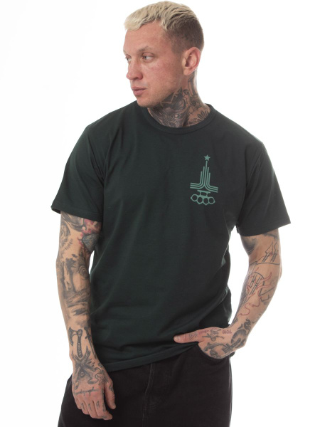 Футболка Мужской Mother Russia изумрудно-зеленый Короткий, размер 44 ...