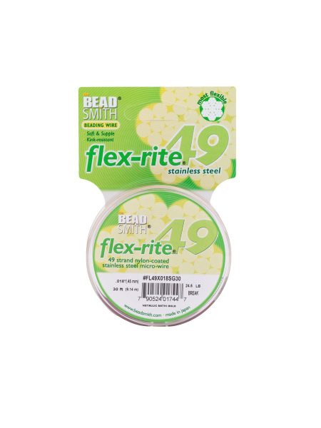 Ювелирный тросик Flex-Rite 49 0,45 мм матовое золото - купить с ...
