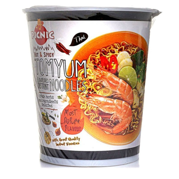 PICNIC Лапша б/п со вкусом Том Ям с креветкой, стакан 60 г * 3 шт ...