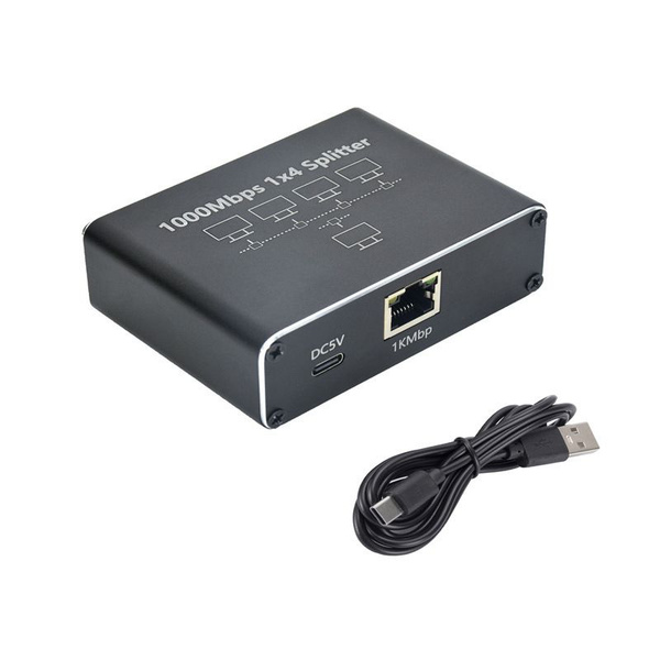 Сетевой разветвитель 1000 Мбит/с RJ45 для интернет кабеля CAT6 1на 4 ...