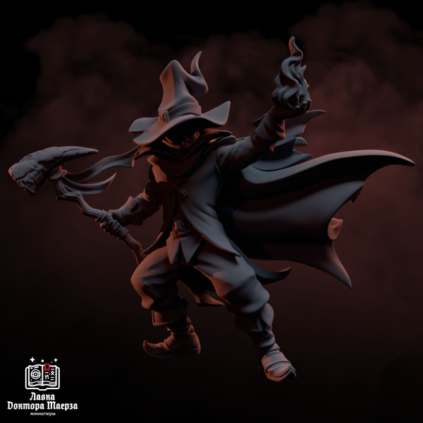 Характеристики Миниатюра для настольной игры днд DnD pathfinder - Темный волшебник мосштаб 32 мм ...