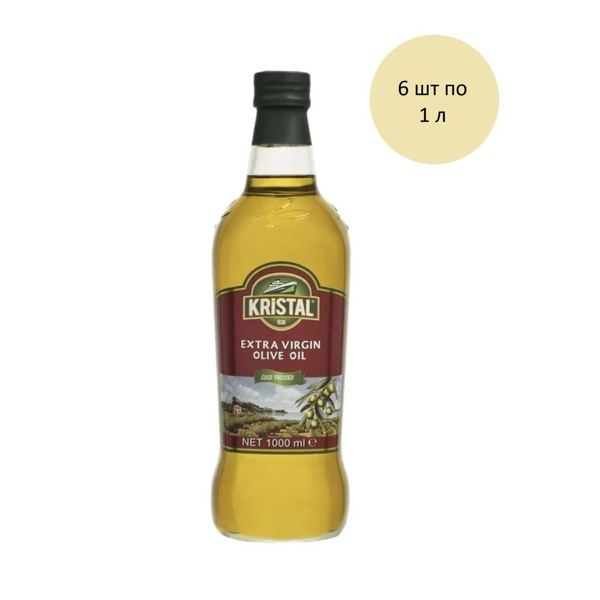 Оливковое масло Kristal Extra Virgin Olive Oil 6 шт по 1 л, 1 блок ...