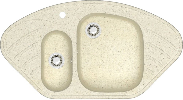 Мойка кухонная Domaci Болонья М-23-003 94x50, с крылом, бежевая ...