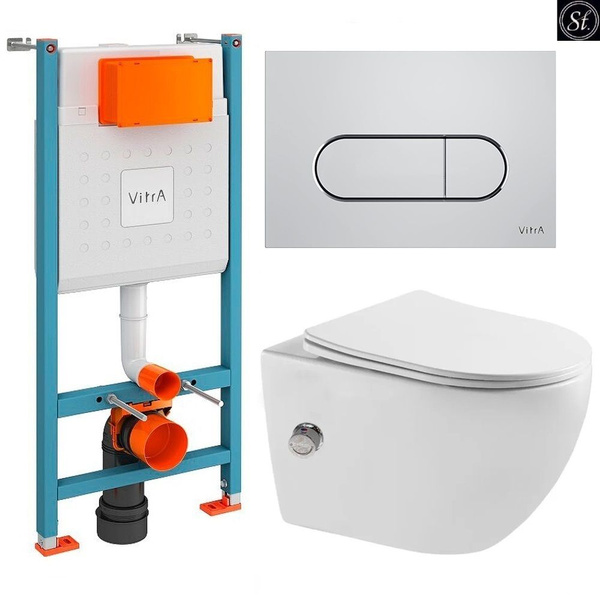 Комплект унитаза c инсталляцией VitrA, направление выпуска: Горизонтальное (в стену), 732-5800 ...