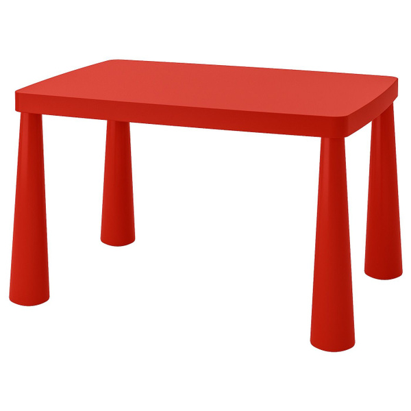 Стол детский - IKEA MAMMUT/МАММУТ ИКЕА, 77x55 см, красный - купить с ...