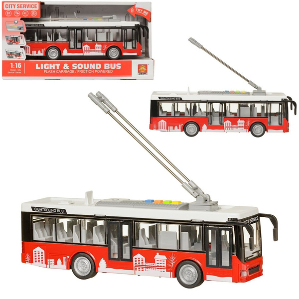 Троллейбус Junfa 1:16 свет звук фрикционный свет звук - купить с доставкой по выгодным ценам в ...