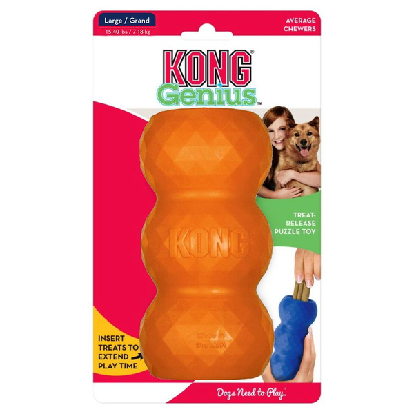 Kong Genius Mike Игрушка головоломка для лакомств, L, оранжевая ...
