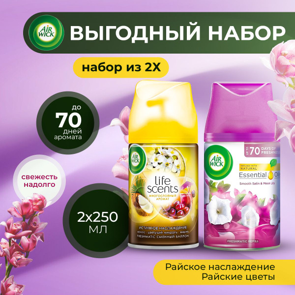 Освежитель воздуха AirWick Эрвик Истинное наслаждение и Нежность шелка ...